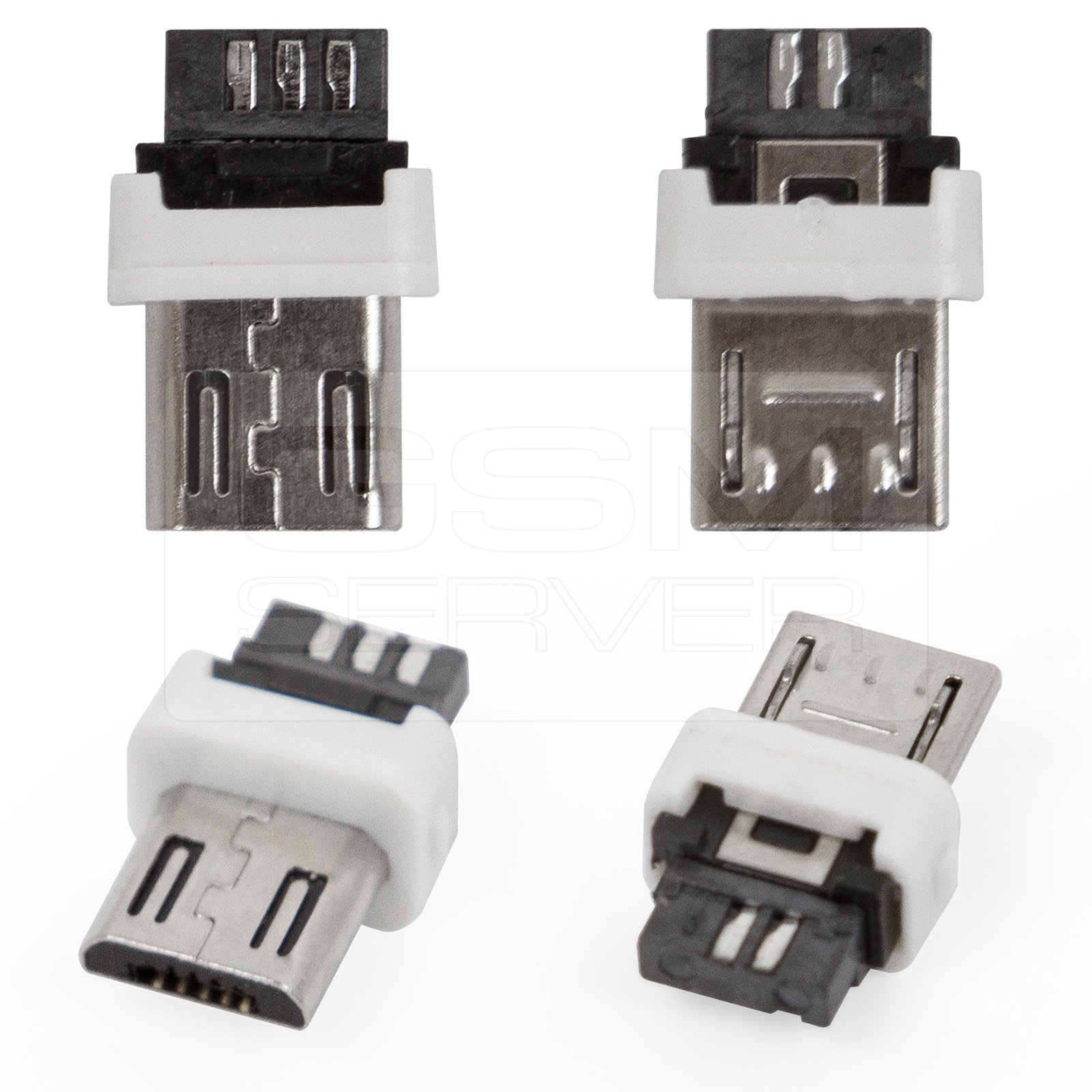 Conector micro USB, 5 pin, Macho, desarmable, blanco - GsmServer Conector micro USB, 5 pin, Macho, desarmable, blanco - GsmServer